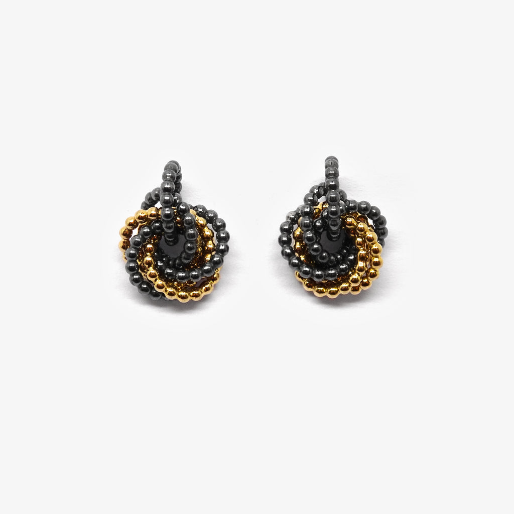 QUIRIL STUDS - OXIDISED SILVER + 3 GOLD – ORRO