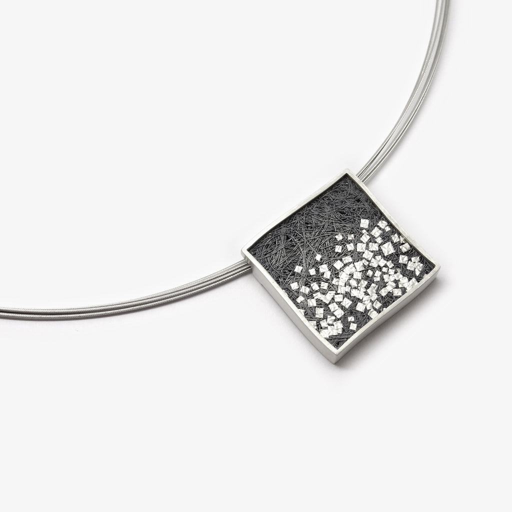 SQUARE PENDANT - SILVER CONFETTI – ORRO